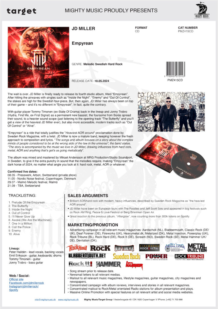 JD Miller – Empyrean – Mighty Music